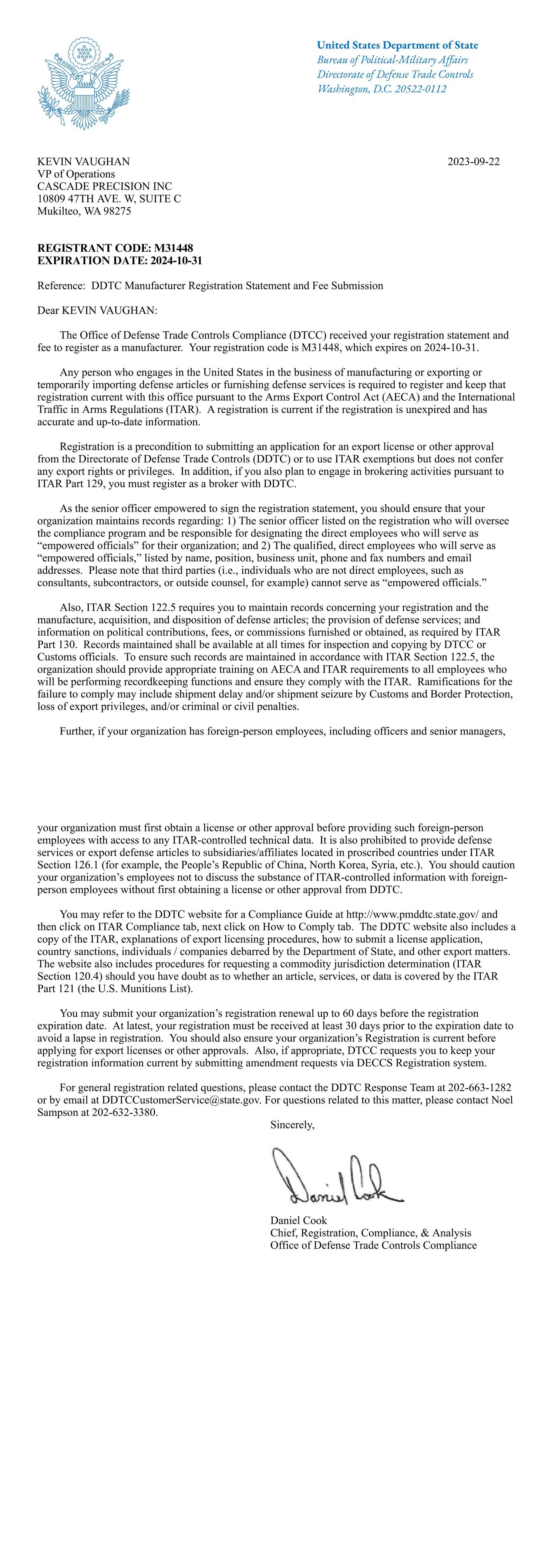 Cascade Precision Incorporated